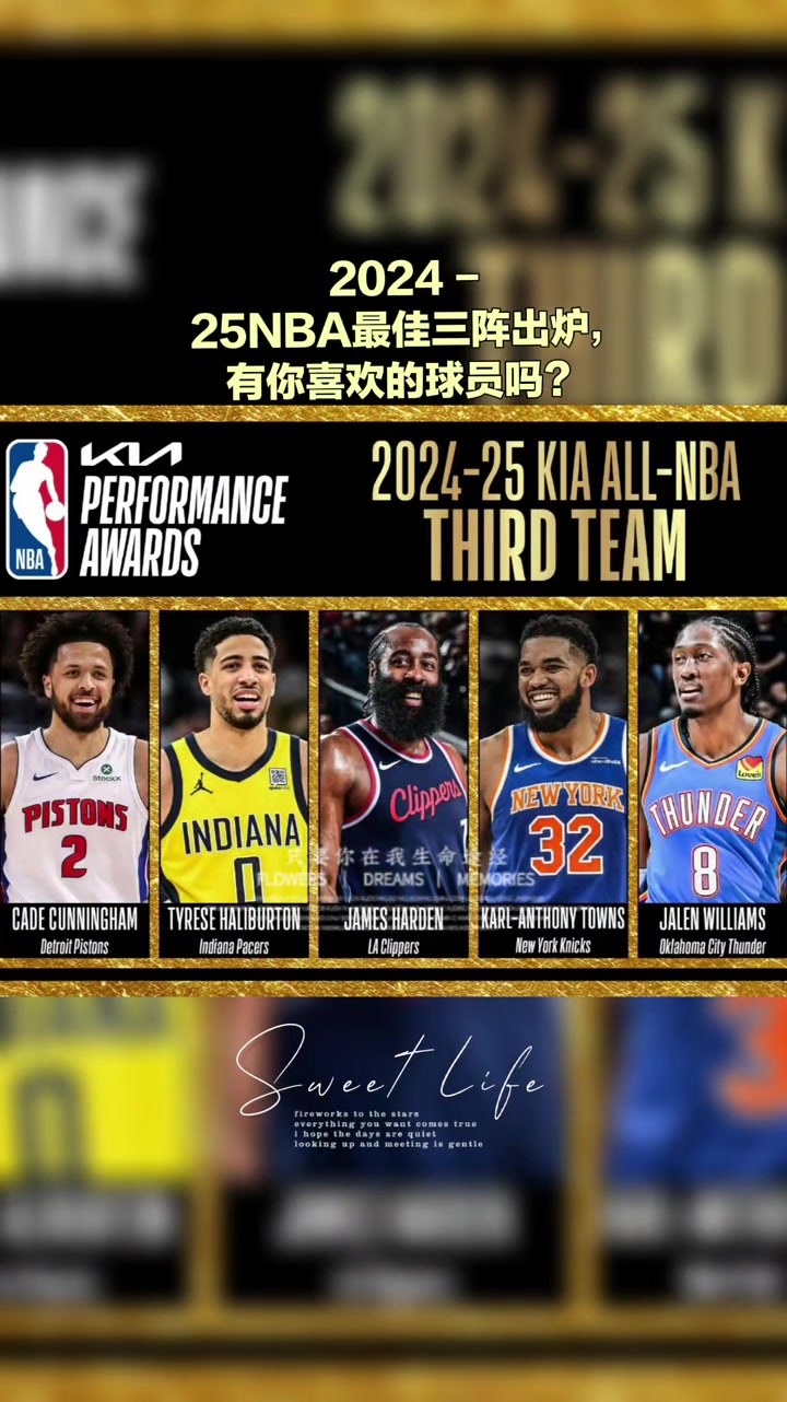 NBA最佳阵容出炉：一阵没悬念 詹库进二阵 登哥进入三阵~-24VS直播