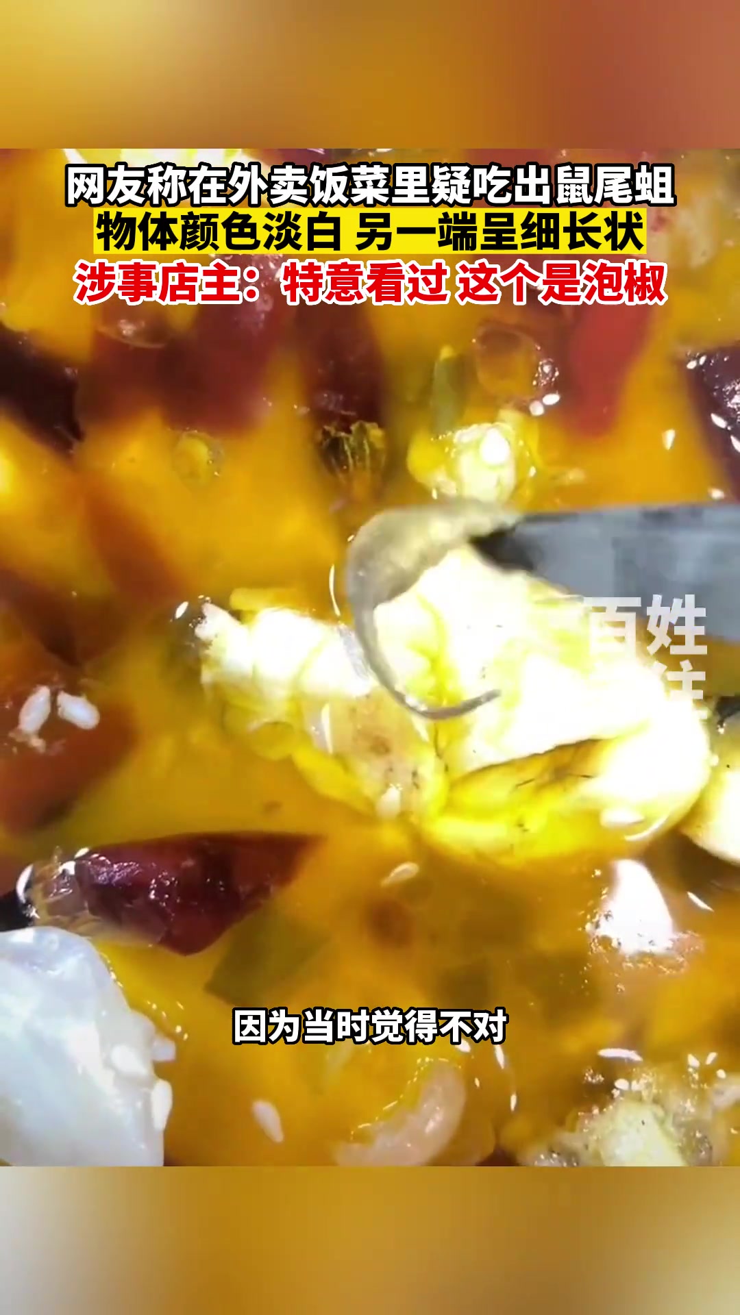 网友称在外卖饭菜里疑吃出鼠尾蛆 你们觉得是什么？-24VS直播