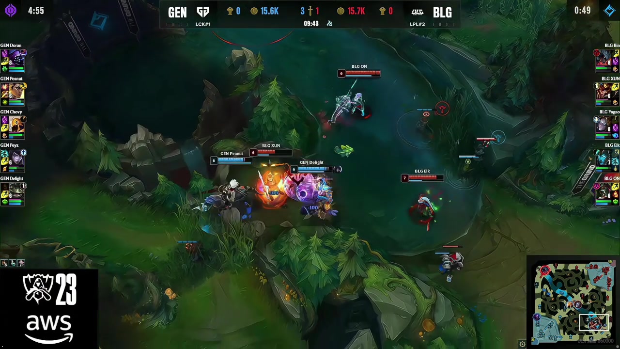 逮捕小花生！Xun配合下路双人组抓住机会击杀Peanut-24VS直播