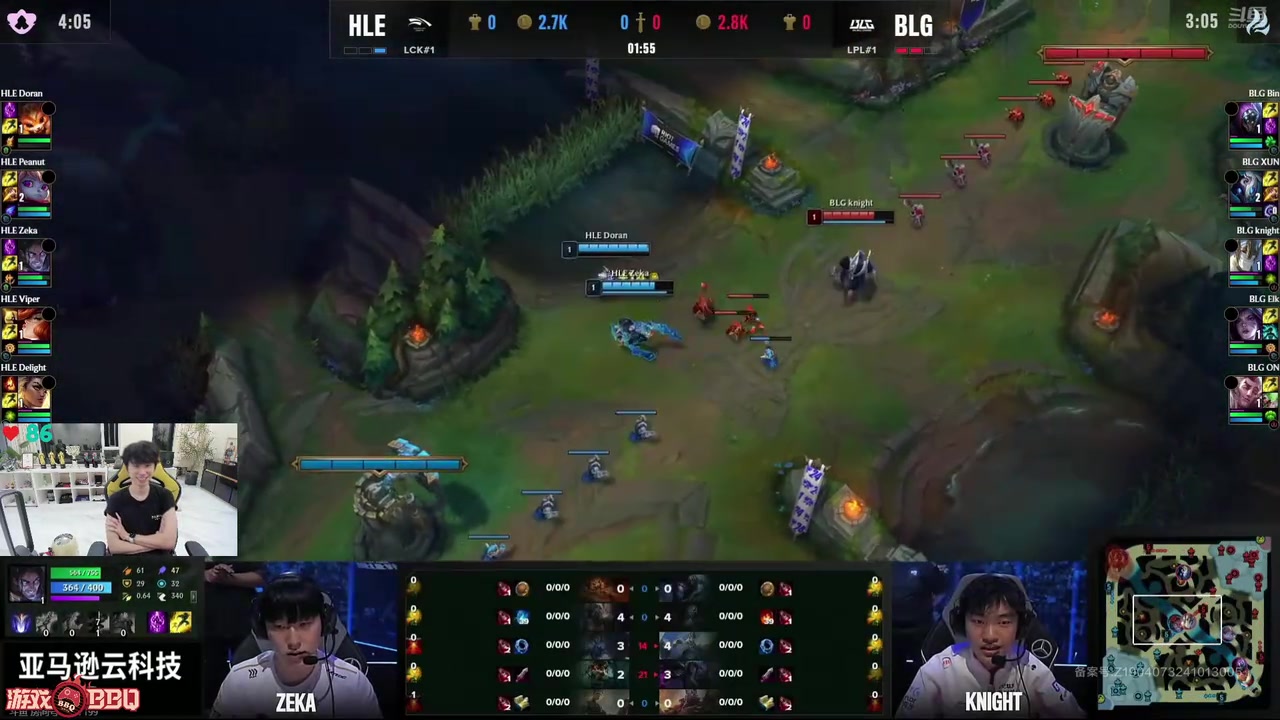 Doinb看BLG战胜HLE挺进四强 ELK极限操作一打三-24VS直播