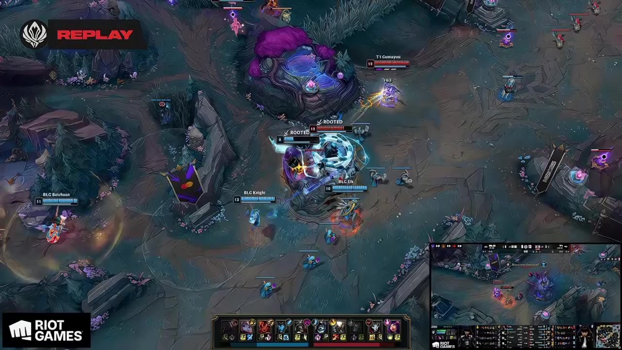 bin塞恩来的有点慢！T1对BLG砍瓜切菜 Keria当场一笑-24VS直播