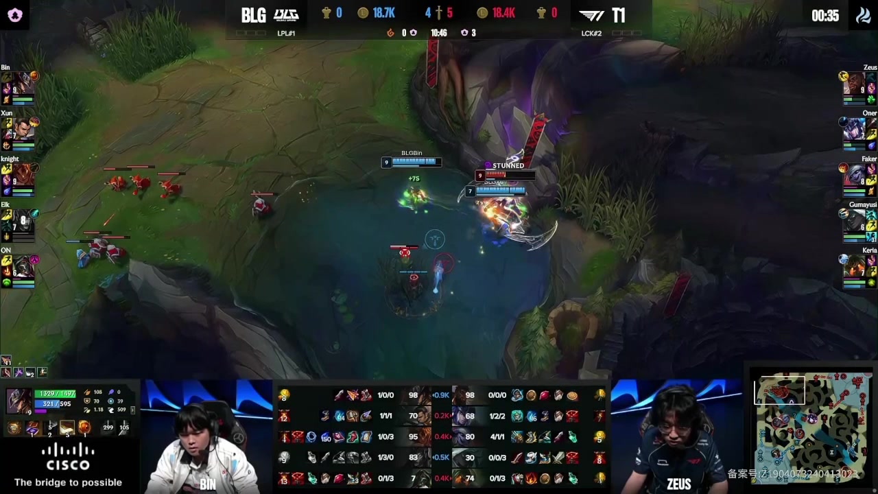 夺命十三枪！XUN赵信挑飞Faker小炮w BLG追击击杀T1中上-24VS直播